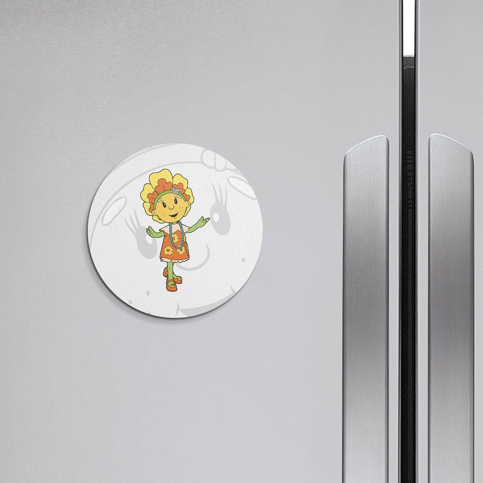 Fifi And The Flowertots Cartoon Primrose | 4'' X 4'' Round Decorative ...