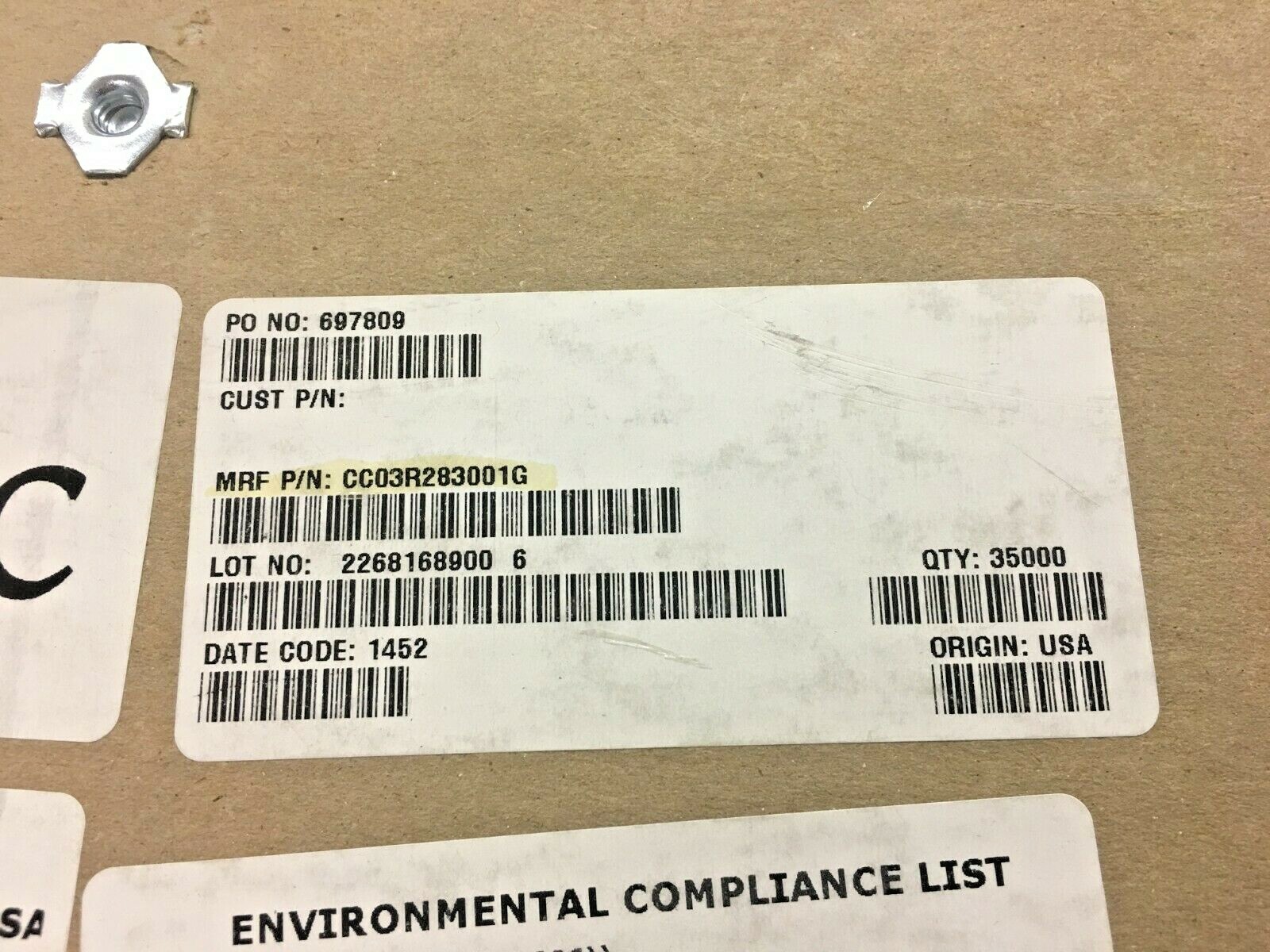 (500 PIECE LOT) CC03R-2830-01-G, SAMTEC, CONN SOCKET 28-30AWG CRIMP ...