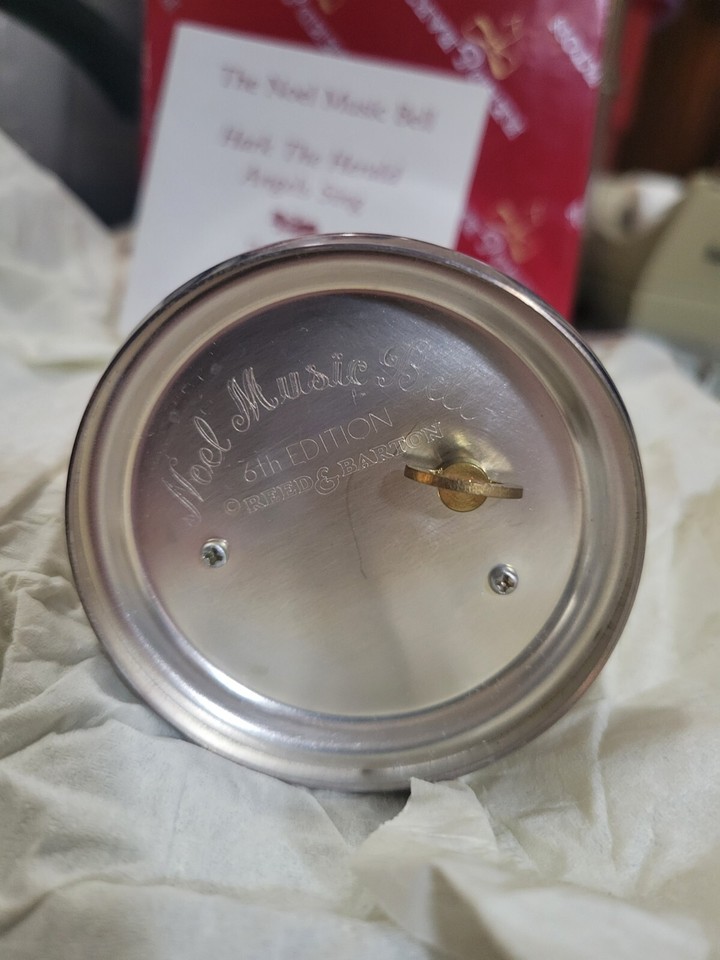 Reed & Barton Silver Plate NOEL Music Bell 1985 Hark the Herald Angels ...