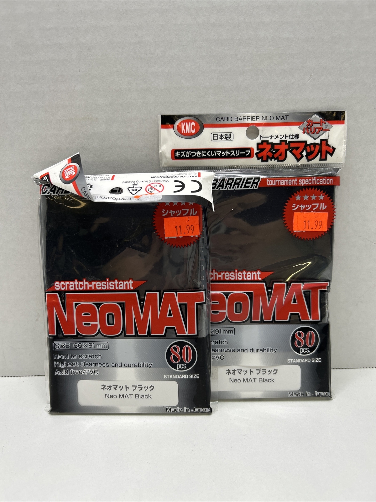 KMC Neo-Mat Standard Size 66x91mm Black Card Sleeves (80 pcs) KMCNM1737 ...