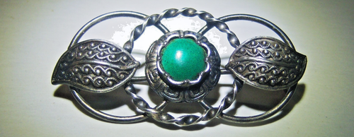 Antique Sterling Silver 830S W.E.K. Brooch Pin Norway Guilloche Enamel ...