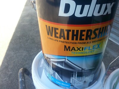 DULUX 10 LITRES WEATHERSHIELD EXTERIOR MAXIFLEX LOW/SHEEN WESTERN MYALL ...