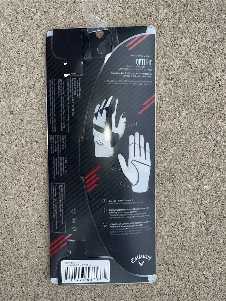 Callaway Golf Glove OPTI FIT Adult One Size Fits Most Right Hand New | eBay