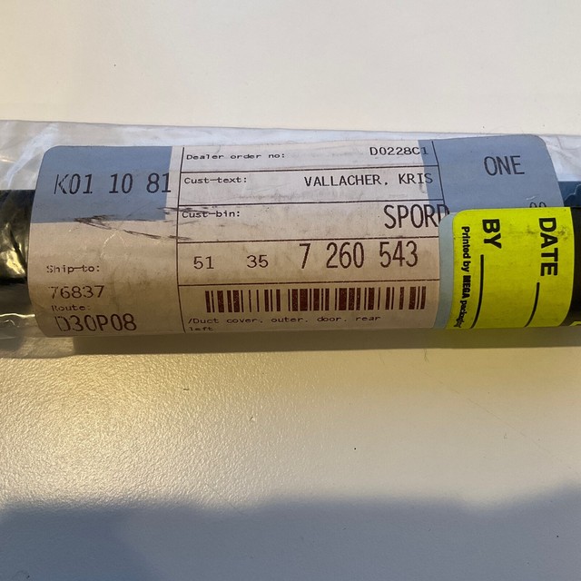 Genuine BMW OEM 51357260543 Channel Seal Outer Door Rear Left for sale ...