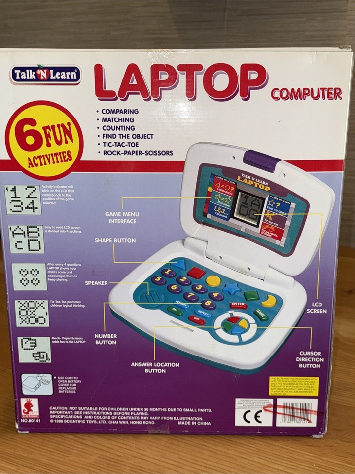 Scientific Toys Vintage 1999 Talk N Learn Kids Laptop Interactive Toy ...