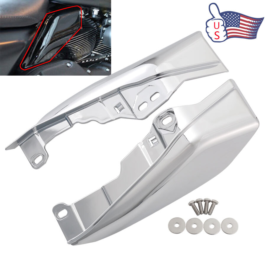 Chrome Mid-Frame Air Deflector Heat Shield For Harley Street Road Glide ...