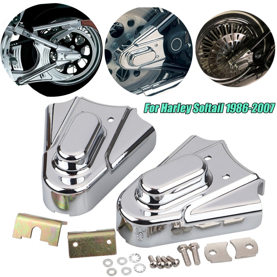2X Chrome Phantom Axle Covers for Harley Softail Springer FXSTS 1988 ...