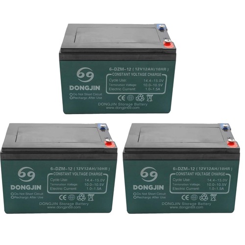 3x 12V 12Ah 6-DZM-12 Battery 36V Electric ATV Go Golf Cart Quad Scooter ...