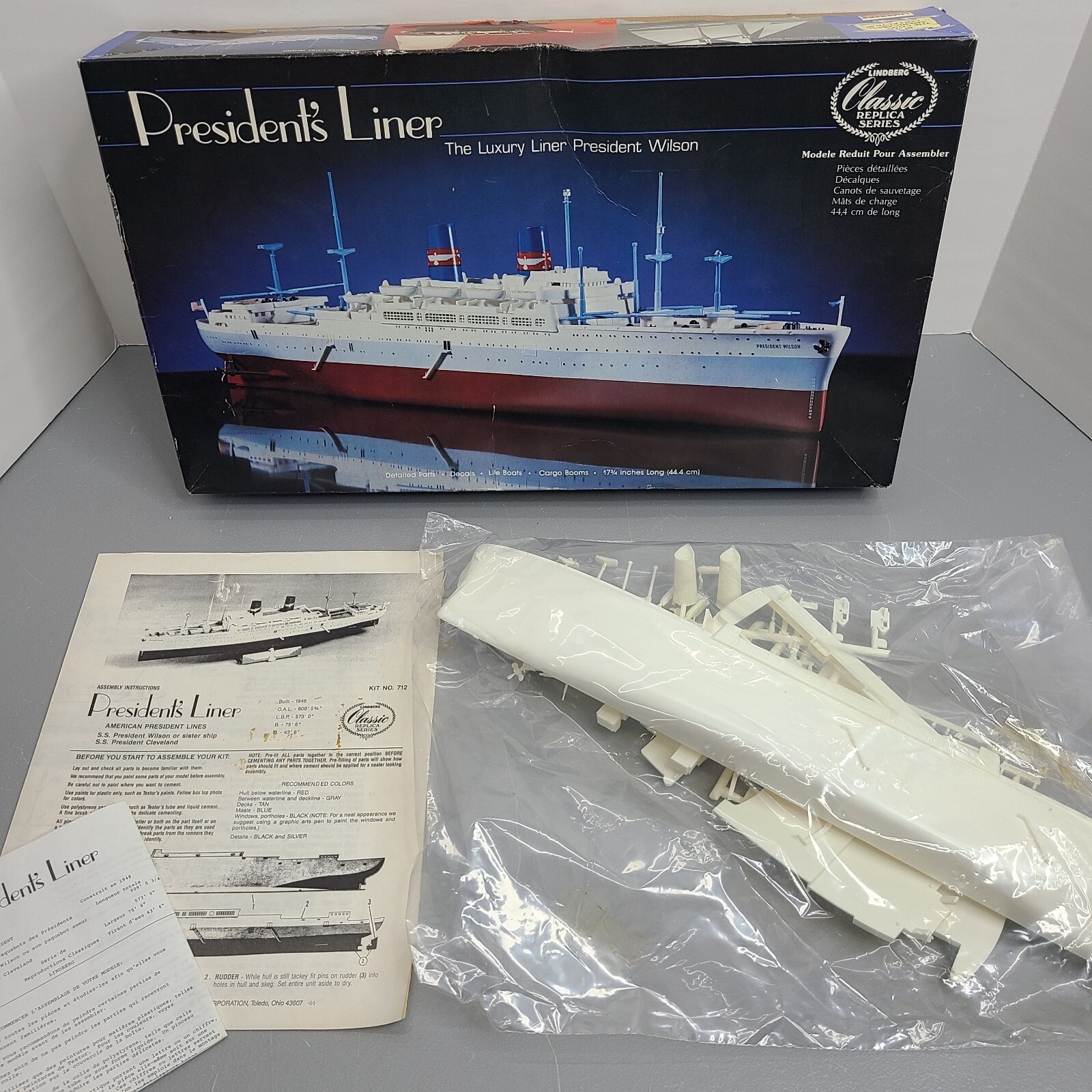 Lindberg #710-12 American President Liner Scale Plastic Model New No ...
