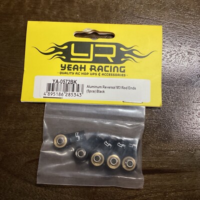 Yeah Racing Aluminum M3 Rod Ends 5PCS - Reverse Threads - YA-0572BK ...
