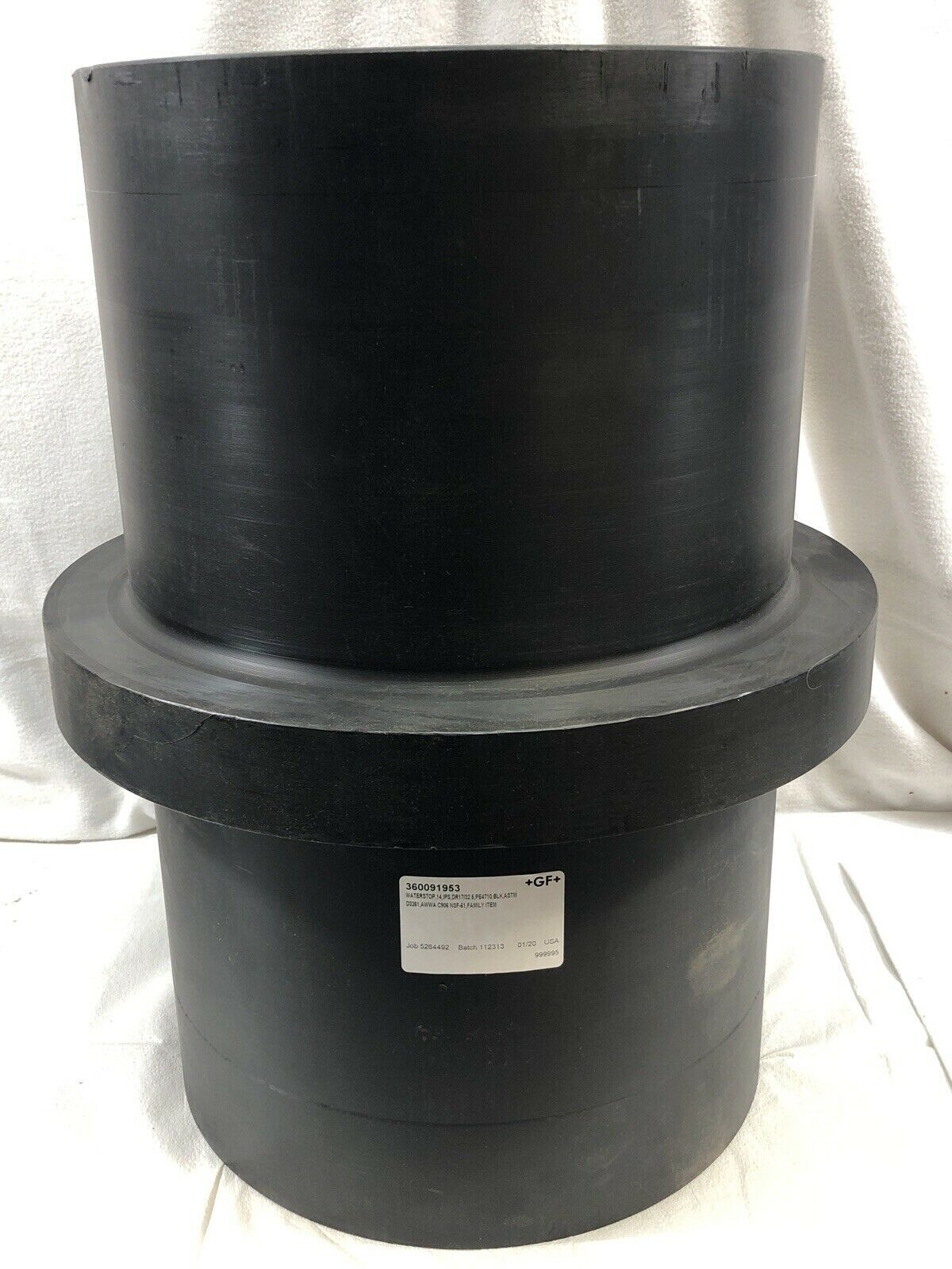 GF 360091953 Waterstop,14,IPS,DR17/32.5,PE4710,BLK,AST,D3261,AWWA, C906 ...