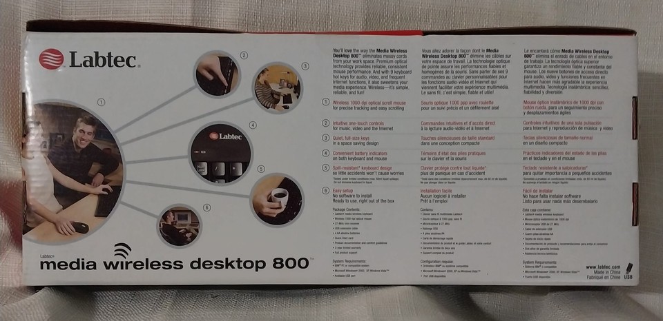 Labtec Media Wireless Desktop 800 Keyboard& Mouse 920-000294 *** New 2007 *** 97855044730| eBay