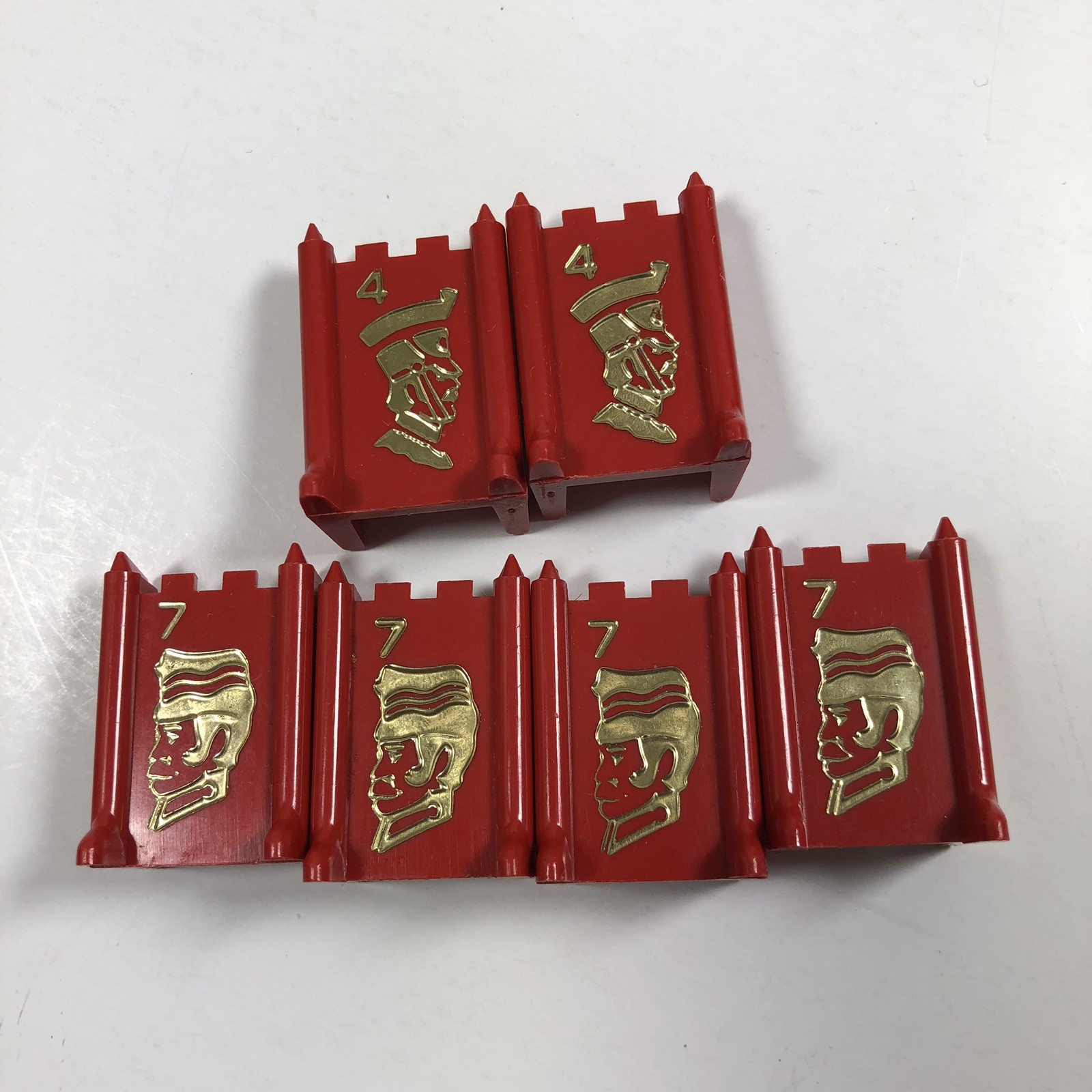1961 Stratego Board Game #4 #7 Lot of 6 Red Token Parts Pieces ...