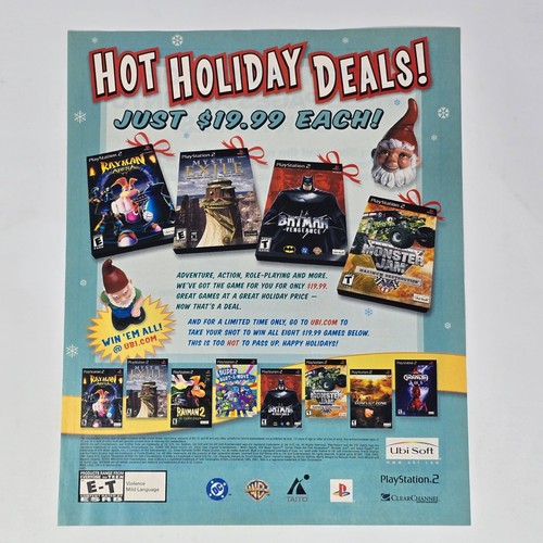 Ubi Soft PS2 Holiday Deals Rayman Batman Myst LARGE Print Ad/Poster ...