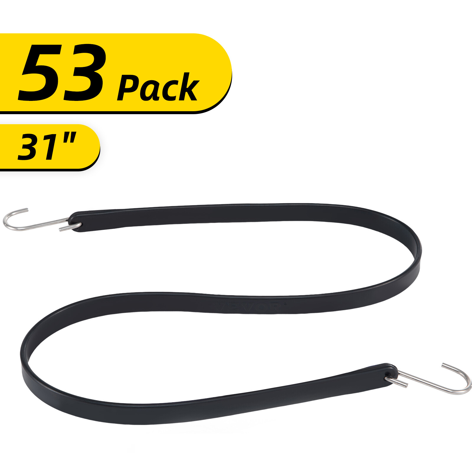 31" Heavy Duty Natural Rubber Tarp Straps Tie Down Bungee Cords S Hooks ...