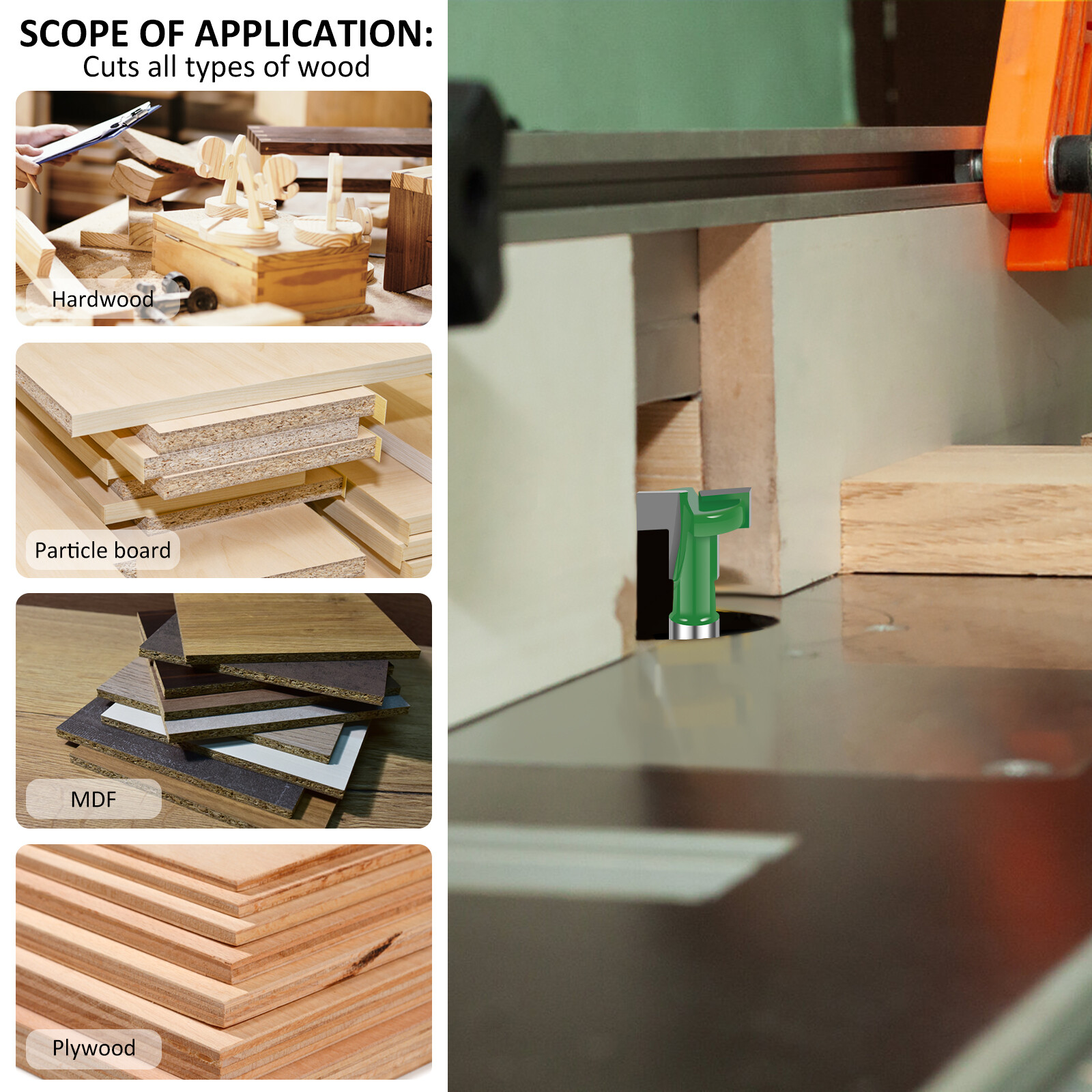 6Pcs 1/4inch Shank Keyhole Router Bits Set Carbide T Slot Router Bit ...