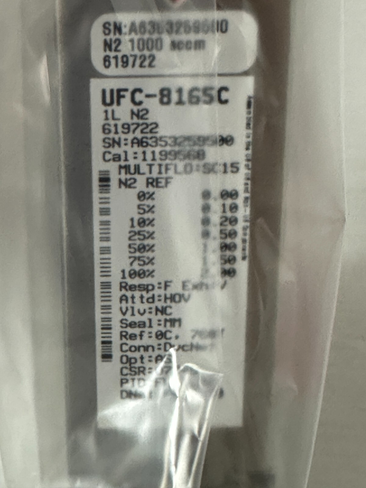 NEW UNIT CELERITY UFC-8165C MFC DEVICE NET 1L N2 1000SCCM 619722 S/N ...