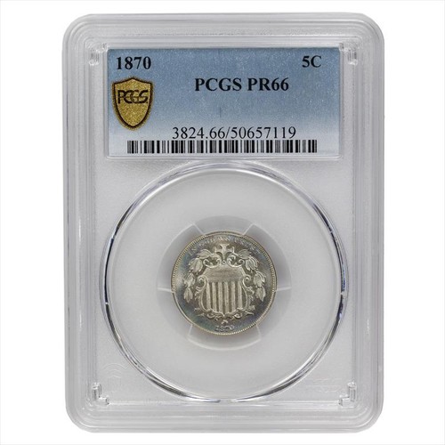 1870 Shield Nickel 5c, PCGS PR-66 - Lovely Color | eBay