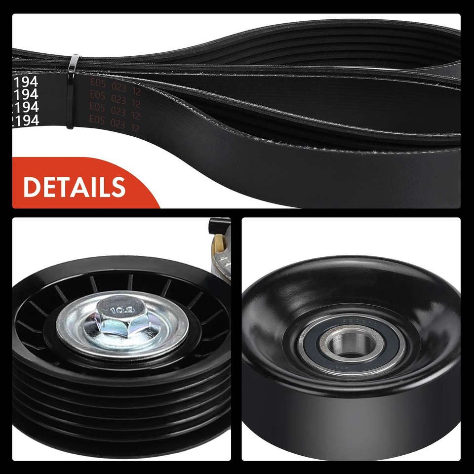 3Pcs Serpentine Belt Drive Component Kit for Ford Explorer Mercury V6 4 ...