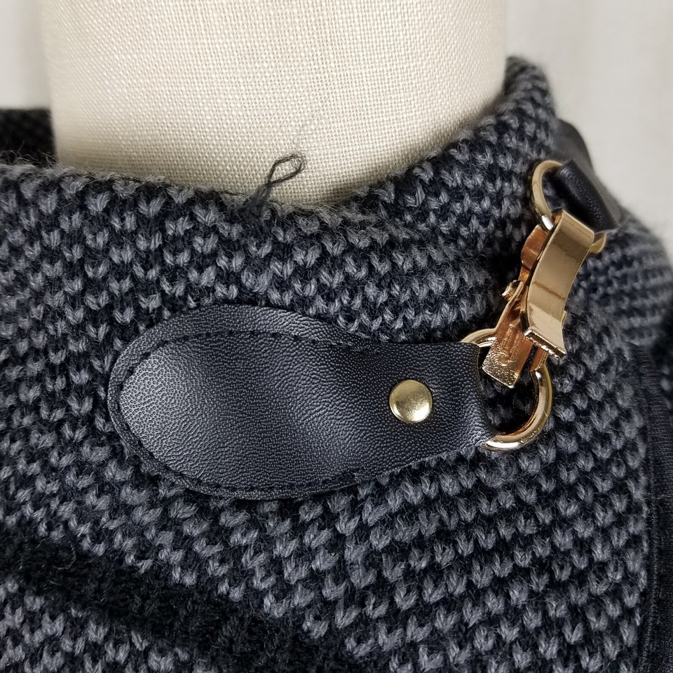 Janice Apparel Knit Wrap Middleton Toggle Turtleneck Cape Poncho ...