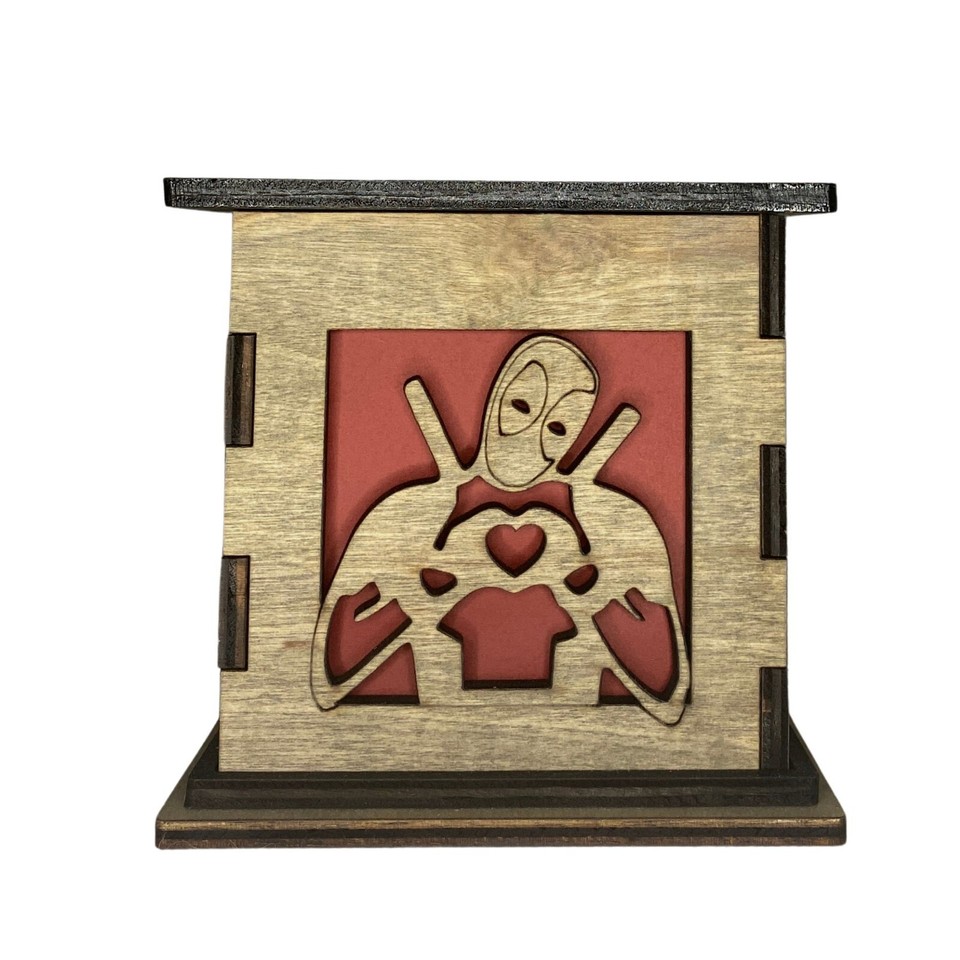 Deadpool LED Display Box | 5in Cubed Shelf Home Décor | Handmade ...