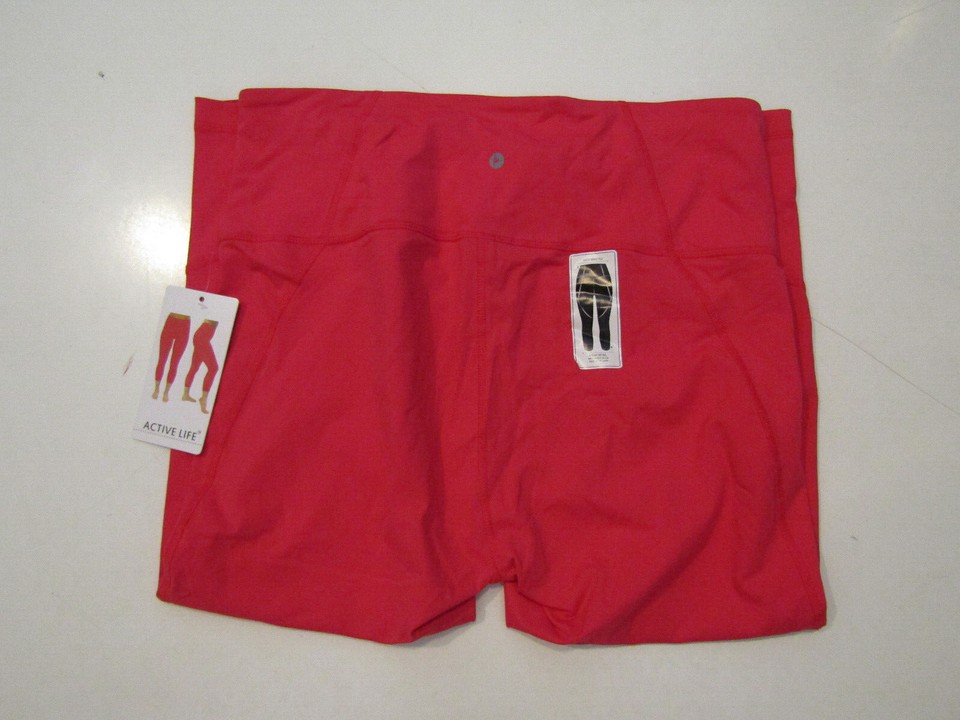 NWT Womens Active Life Hot Pink Exercise Active Mesh Panels Capris Size XXL | eBay