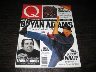 Q MAGAZINE BRYAN ADAMS MAGAZINE LEONARDO COHEN Nº 62 NOVEMBRE 1991 | eBay