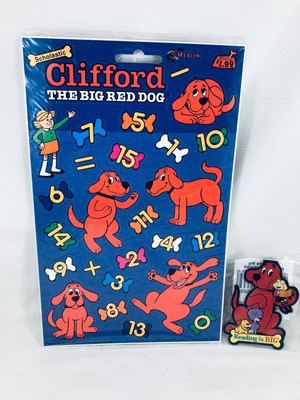Clifford the Big Red Dog sticker sheet & bookmark set Scholastic 1999 ...