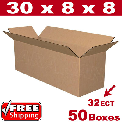 50 - 30x8x8 Cardboard Boxes Mailing Packing Shipping Box Corrugated ...