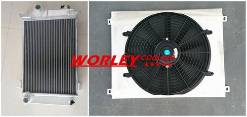 3 Row Aluminum Radiator +Shroud +Fan For TRIUMPH TR4 MT 1961-1965 1962 ...