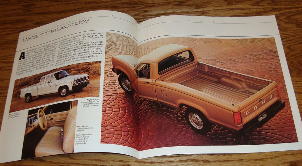 Original 1988 Ford Ranger Pickup Truck Sales Brochure 88 Custom XLT STX ...