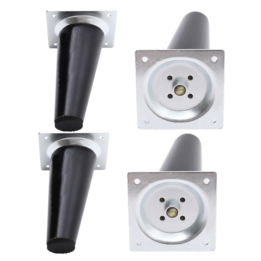 4x Tapered Wooden Furniture Legs Table Chair Cabinet Feet with Plate ...