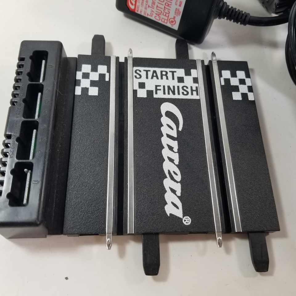 Carrera Start Finish Dual Power Slot Car Track w Controllers and Plug ...