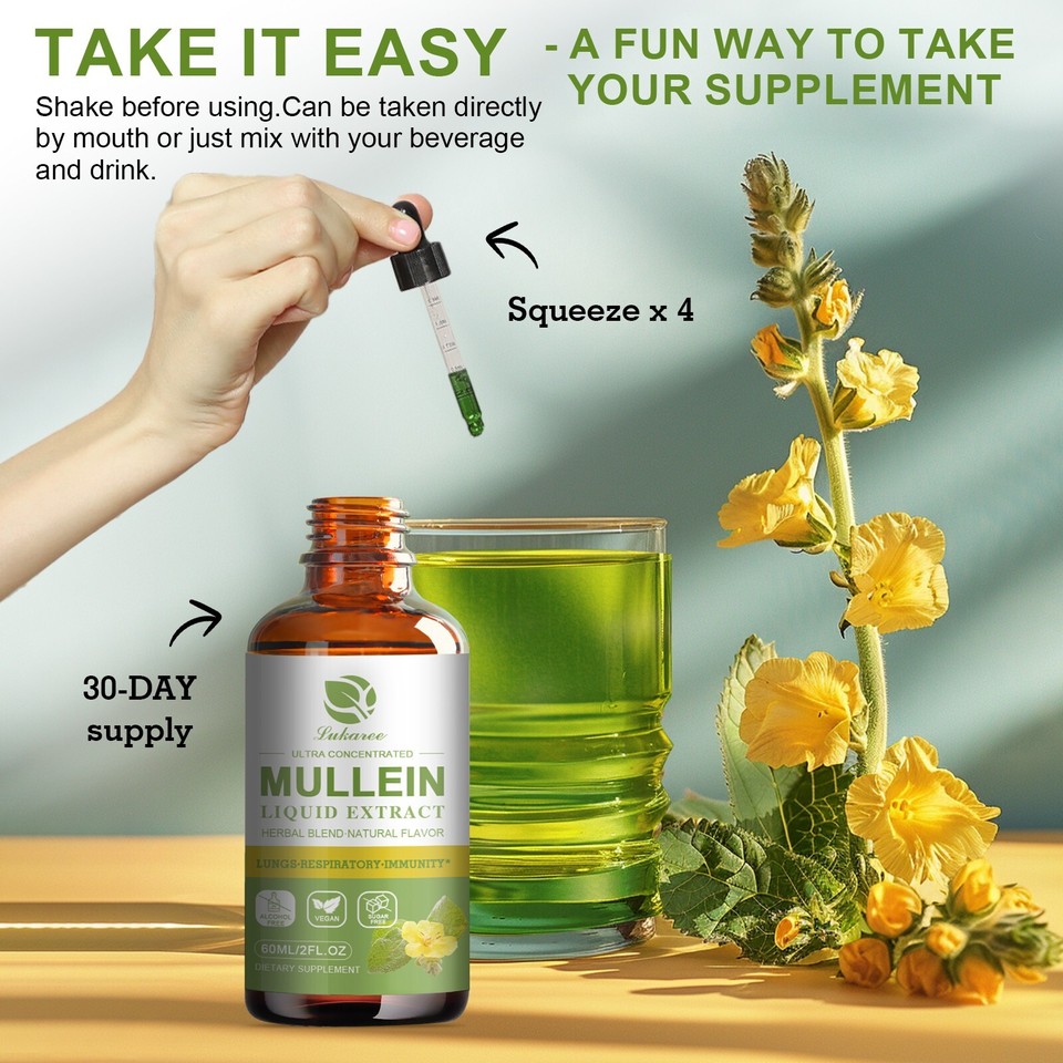 Mullein Drops for Lung-Mullein Leaf Extract Drop For Lung Cleanse ...