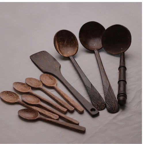Kithul Wood Cooking Spoon 6 & 10 Set Made in SriLanka Handcraft Kitchen ...