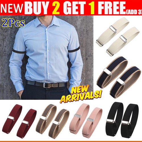 2PCS Elastic Armband Adjustable Shirt Sleeve Garter Strap Arm Band ...