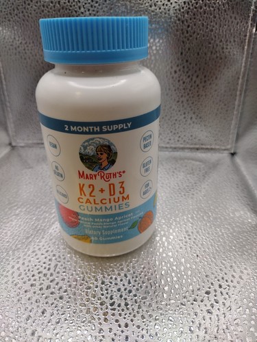 Mary Ruth's K2 + D3 Calcium Gummies Peach, Mango & Apricot 60 Gummies ...