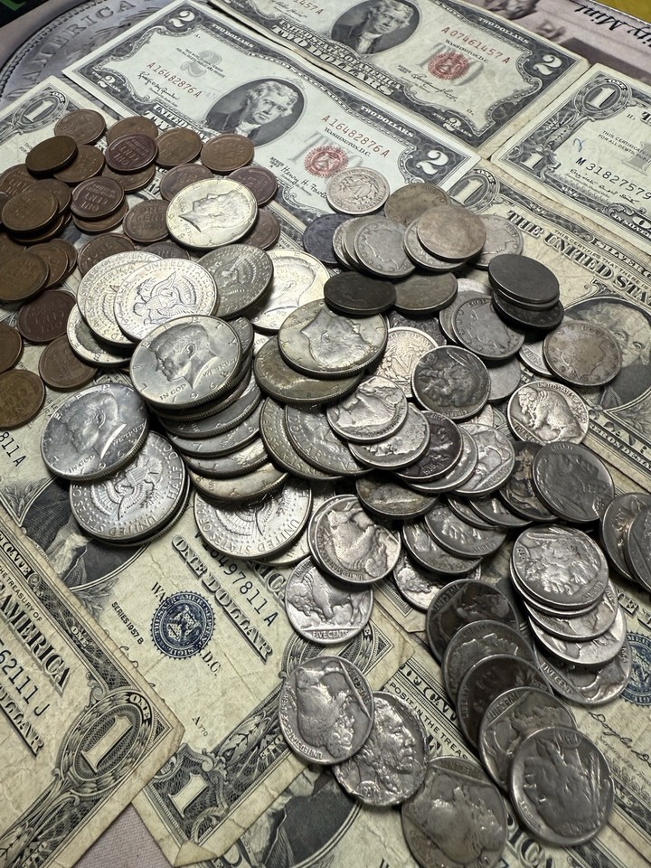 Estate Sale Lot Coin Grab Bag Silver Half Dollars Wheats V Nickels 9 ...