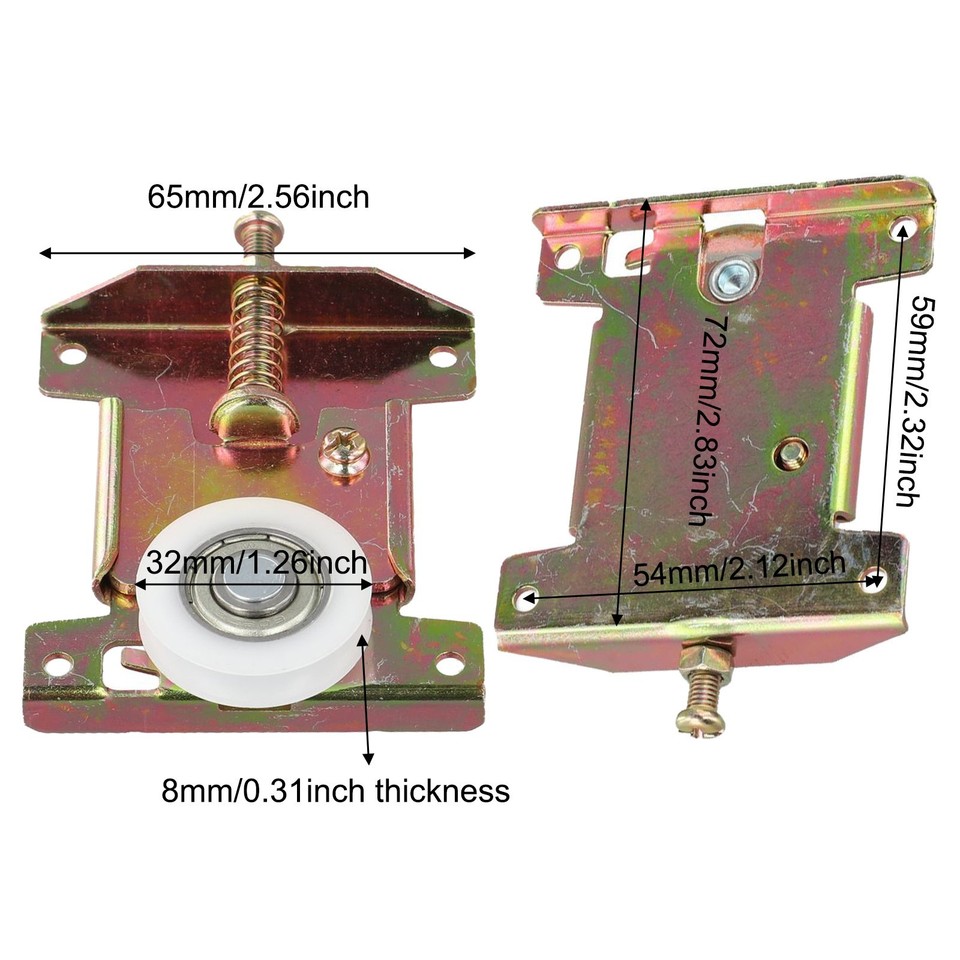 Sliding Door Rollers Metal U Groove Pulley Wheels for Wardrobe Track ...