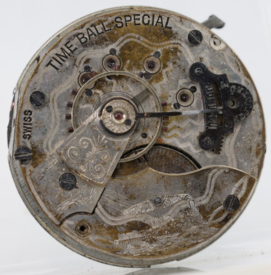 TIME BALL SPECIAL SWISS 21j RAILROAD POCKET WATCH MOVEMENT 45.57mm (FD ...