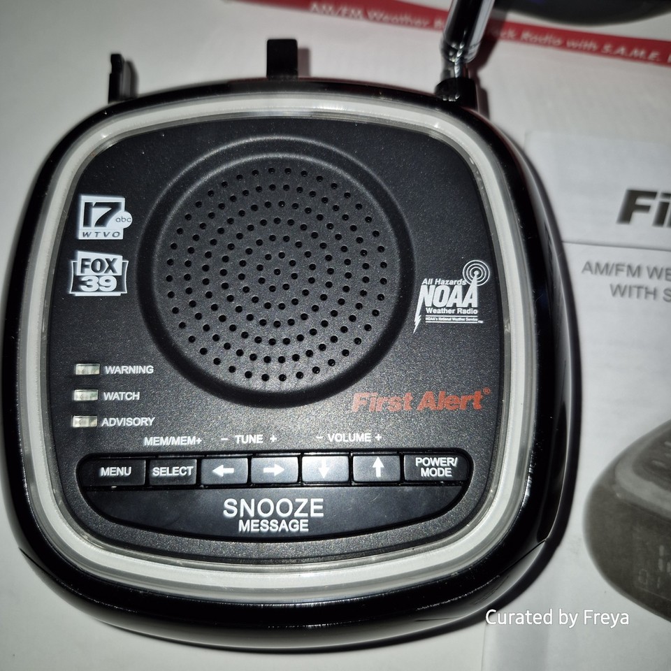 First Alert AM/FM Weather Band Clock Radio NOAA S.A.M.E. Alert SFA1150 ...