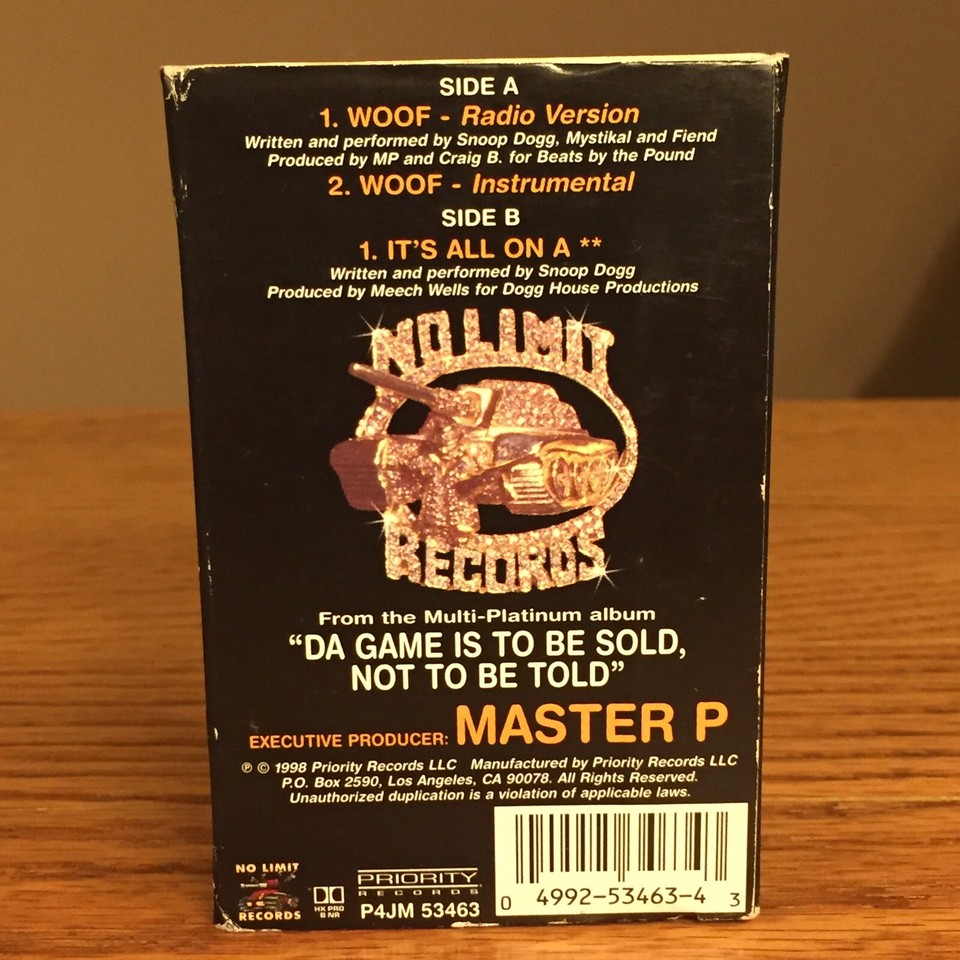 Snoop Dogg Woof Featuring Mystikal And Fiend Cassette Tape With Bonus ...
