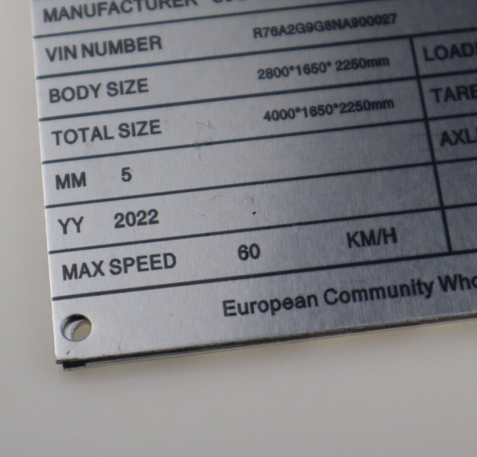 Customize Engraved Stamped Special Order Aluminium VIN Plate SERIAL ID ...