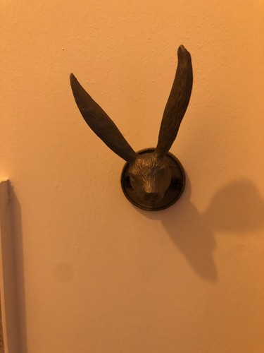 Pewter Hare Coat Hook Rabbit Wall Sculpture Vintage Metal Retro Antique Silver for sale online ...