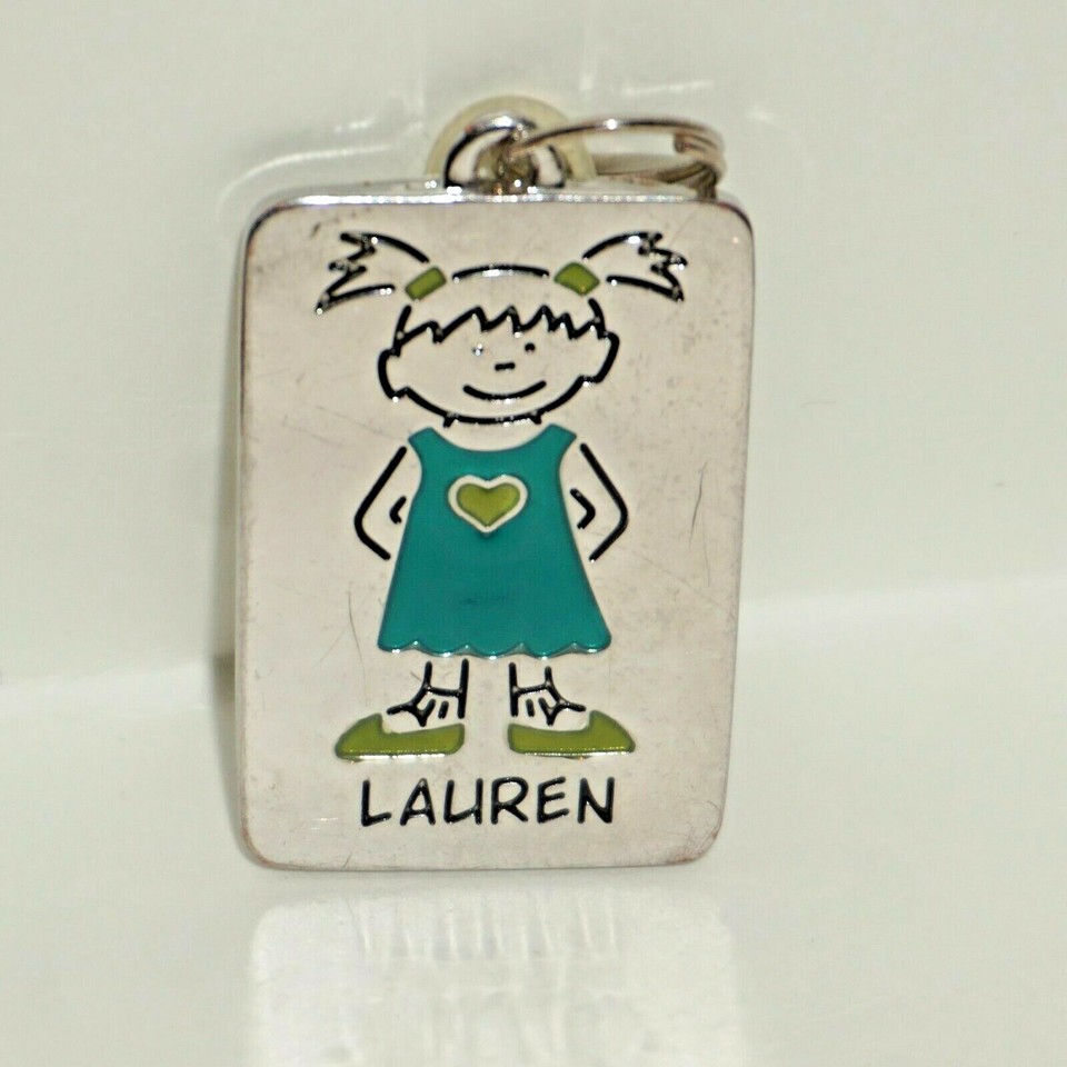 Kids Name Tag Ganz Charms ID Zipper Pulls Silver Key Ring Boys Girls ...