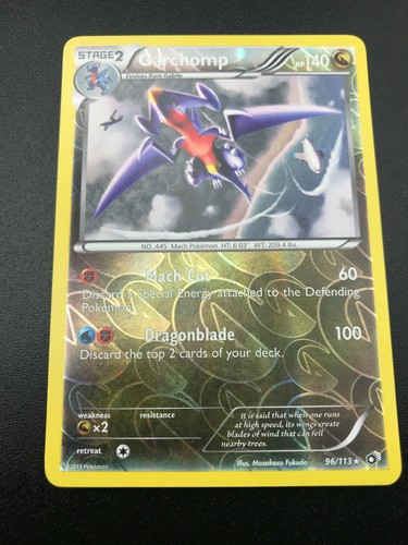 Garchomp 96/113 REVERSE HOLO RARE Pokemon BW Legendary Treasures NM ...