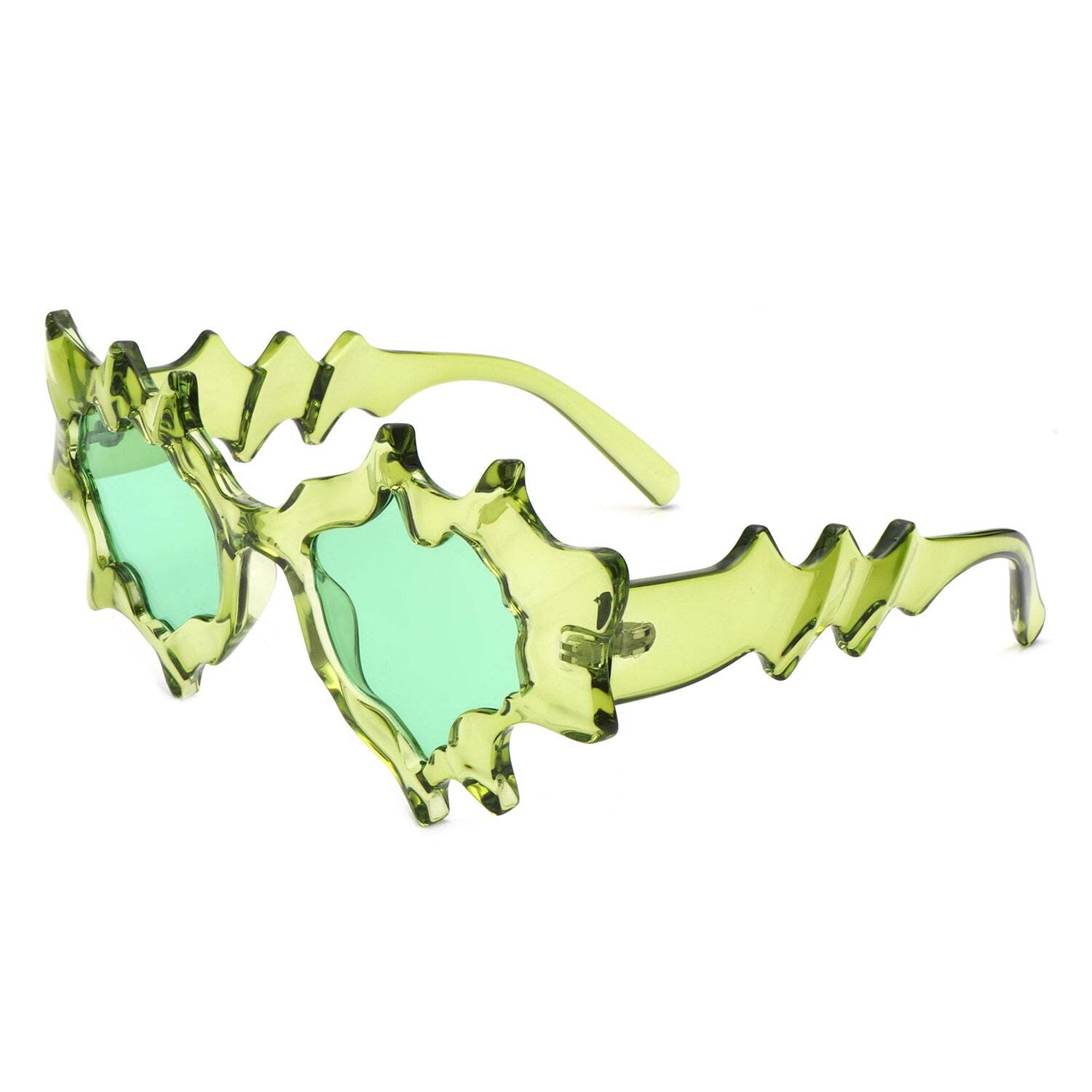 Irregular Spiky Starburst Geometric Design Green Novelty Sunglasses | eBay