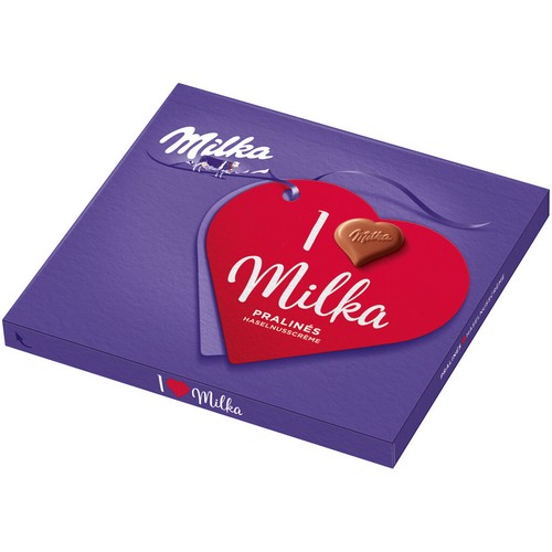 I LOVE MILKA Heart Shaped Chocolate Pralines with Hazelnut Cream Gift ...
