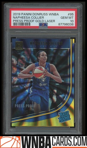 2019 Donruss WNBA Napheesa Collier Gold Laser /10 PSA 10 RC DPOY ROTY ...