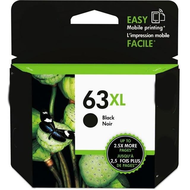 HP 63XL Original High Yield Inkjet Ink Cartridge, Black, 1 Pack, 430 ...